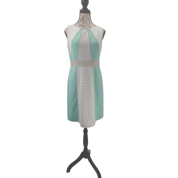 Sandra Darren | Dresses | Sandra Darren Sheath Dress Light Green White ...